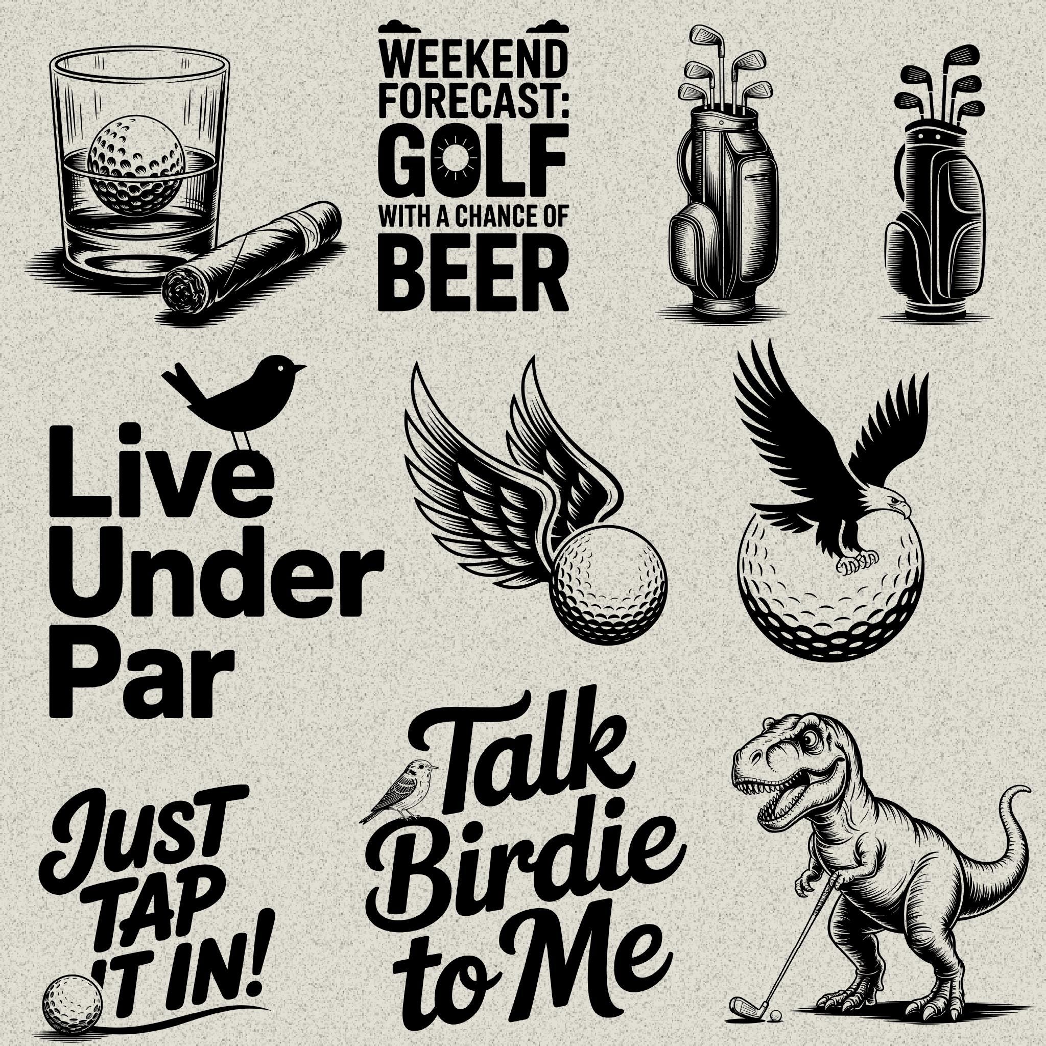 41 Funny Golf Designs SVG & PNG, Digital File Bundle for Laser ...