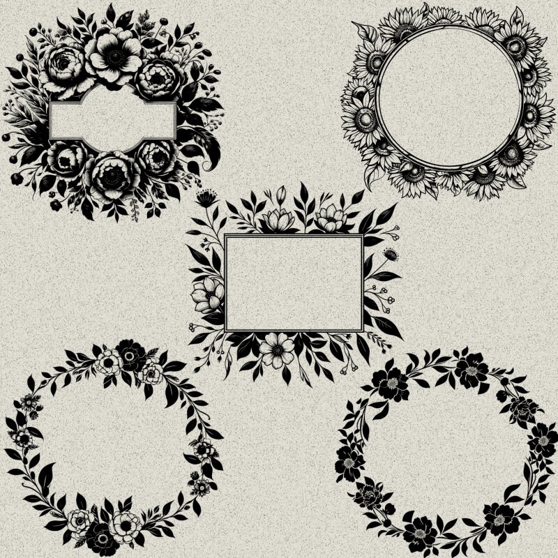 38 Floral Flower Signs SVG-PNG Bundle Designs for Laser Engraving, or ...