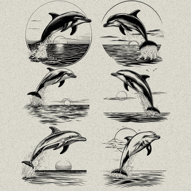 40 Dolphin Designs Bundle PNG & SVG for Laser Engraving or Print ...