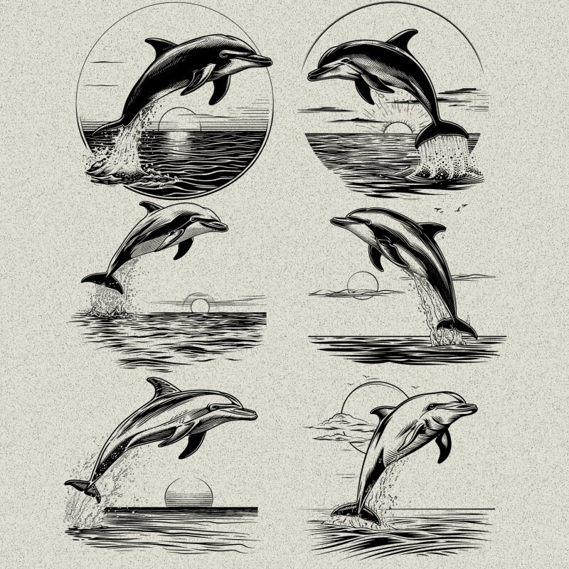 40 Dolphin Designs Bundle PNG & SVG for Laser Engraving or Print ...