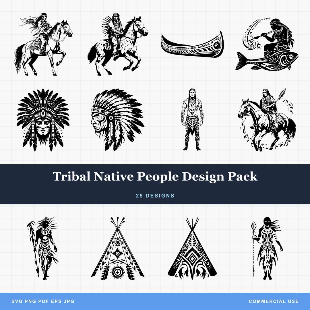 Native People Svgs & Pngs - Tribal Designs Pack for Laser Engraver ...