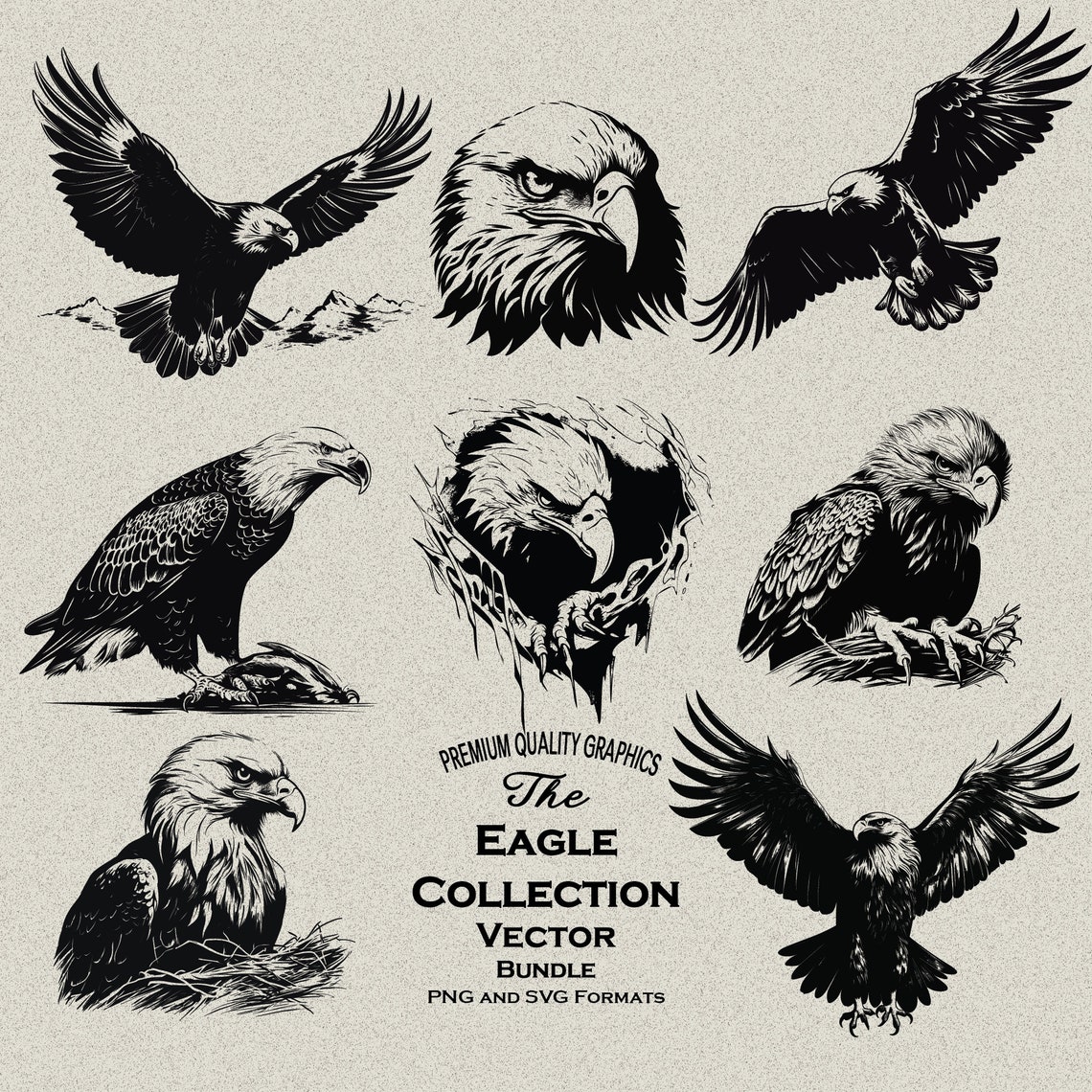 32 Eagle Design Bundle SVG-PNG Detail Designs for Laser Engraving and ...