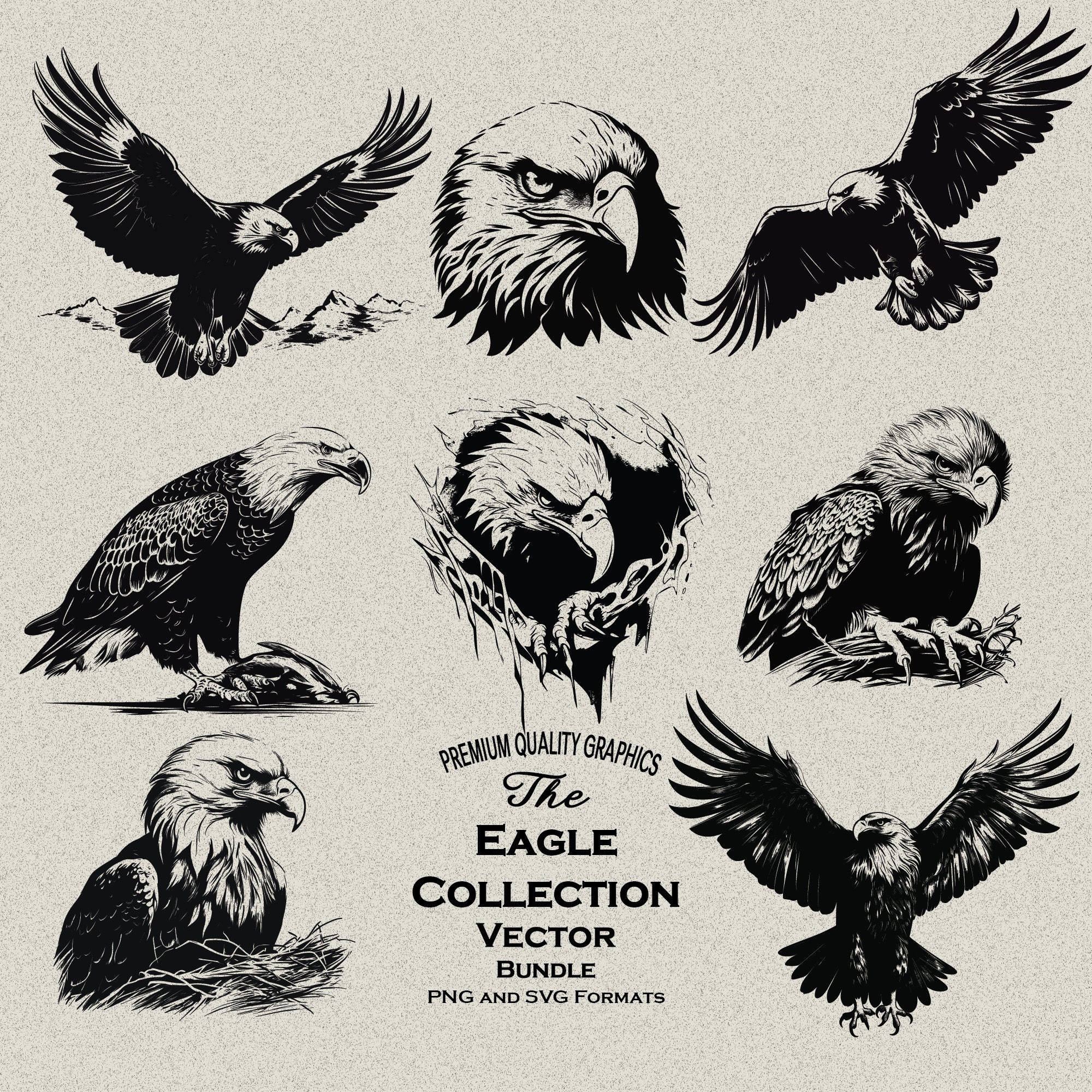 32 Eagle Design Bundle SVG-PNG Detail Designs for Laser Engraving and ...