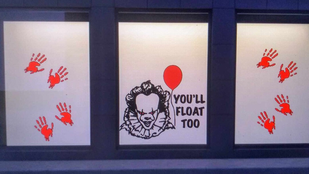 It the Clown Pennywise Halloween Window Decal Vinyl Stickers - Etsy