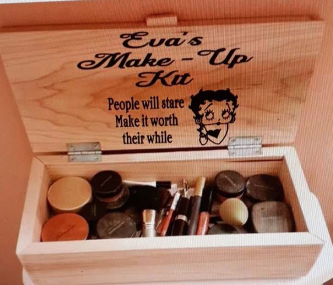 Betty Boop Personalised Make up Kit Vinyl Decals, Beauty Kit Custom ...