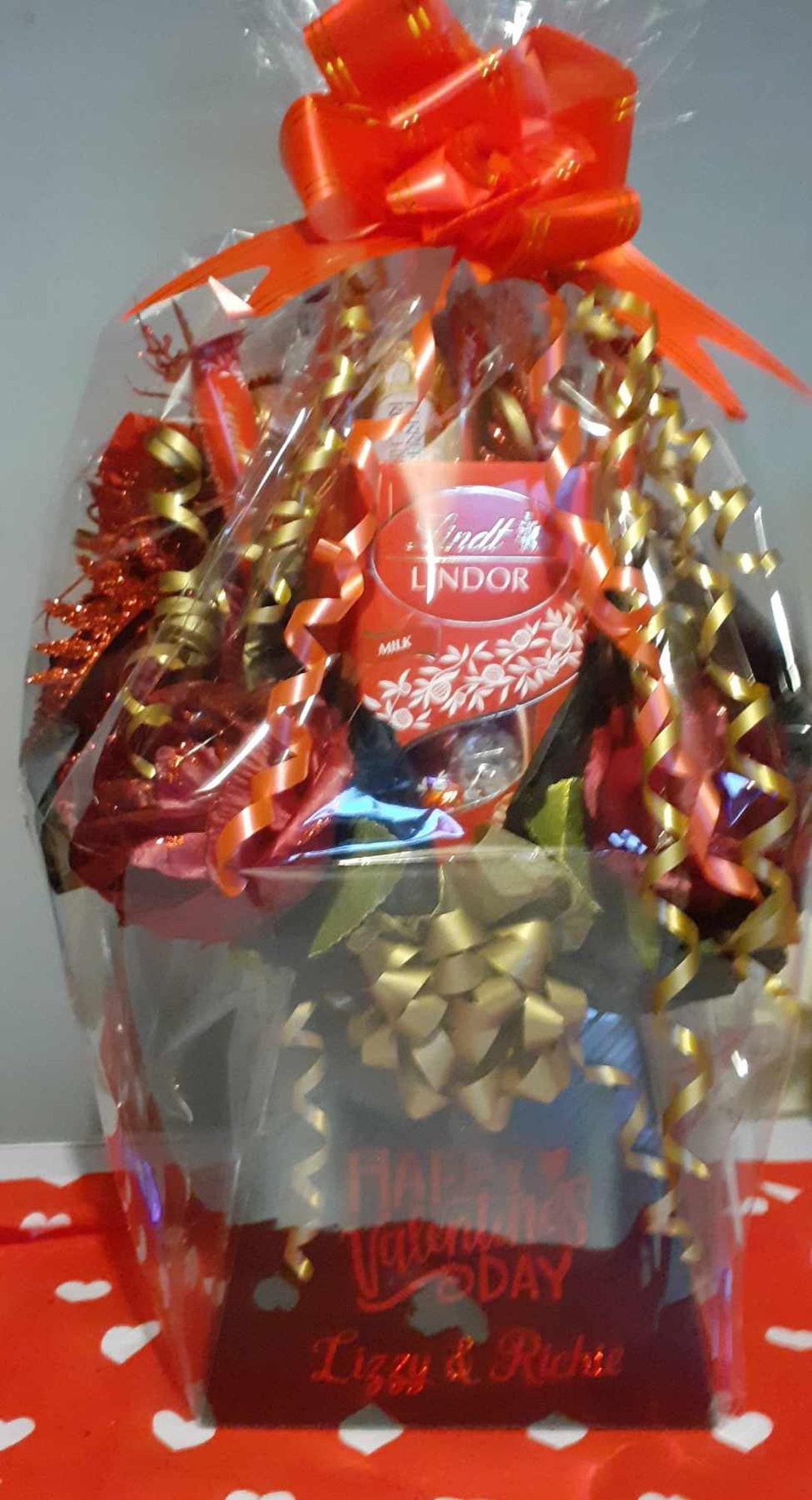 Personalised Lindor Rocher Chocolate Bouquet With Artificial Roses ...