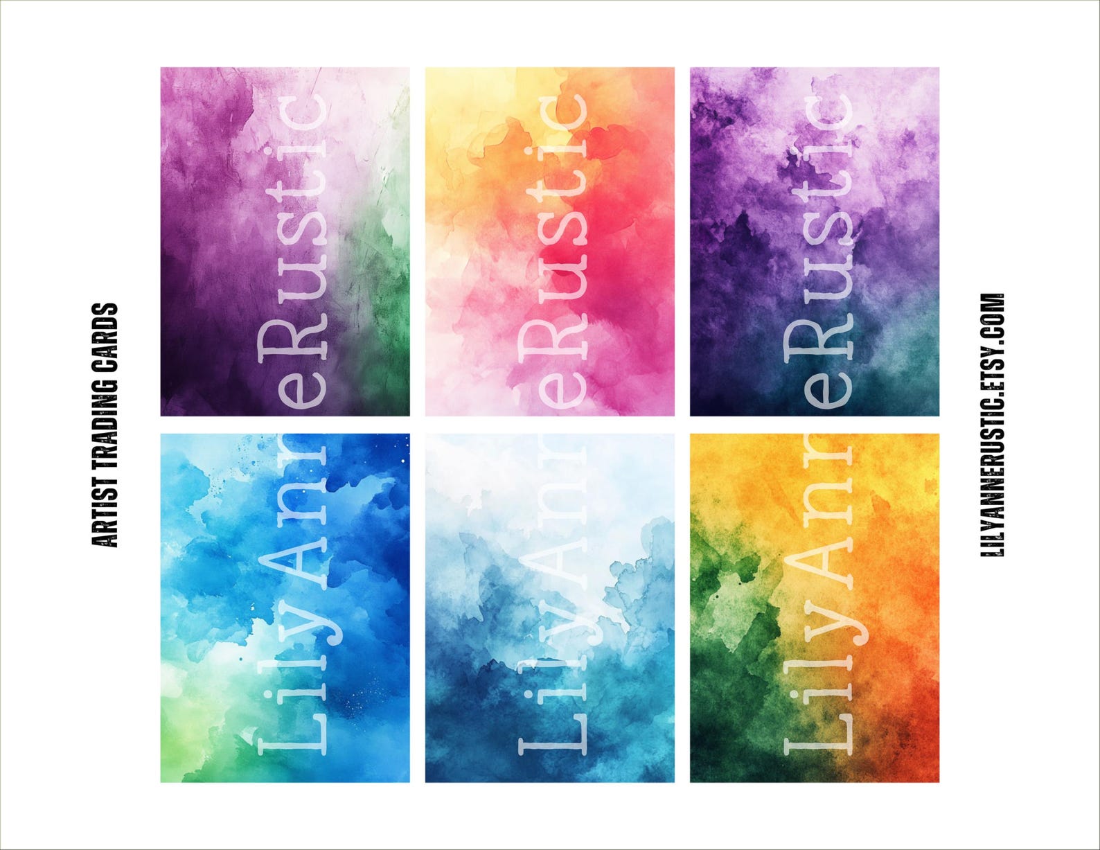 ATC Cards Digital, ATC Backgrounds, Artist Trading Card Template ...