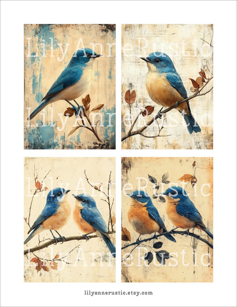 Bluebird Junk Journal Kit Printable Ephemera Scrapbooking Paper Pink ...