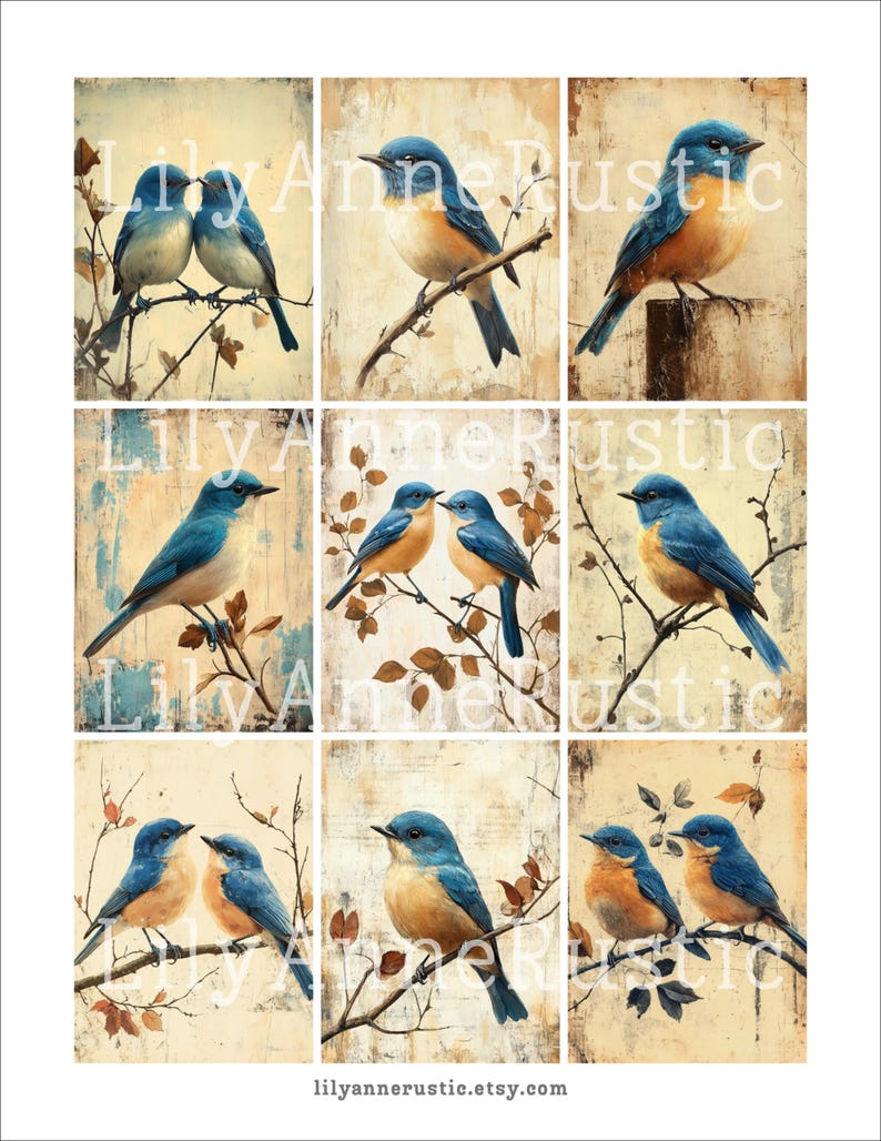 Bluebird Junk Journal Kit Printable Ephemera Scrapbooking Paper Pink ...