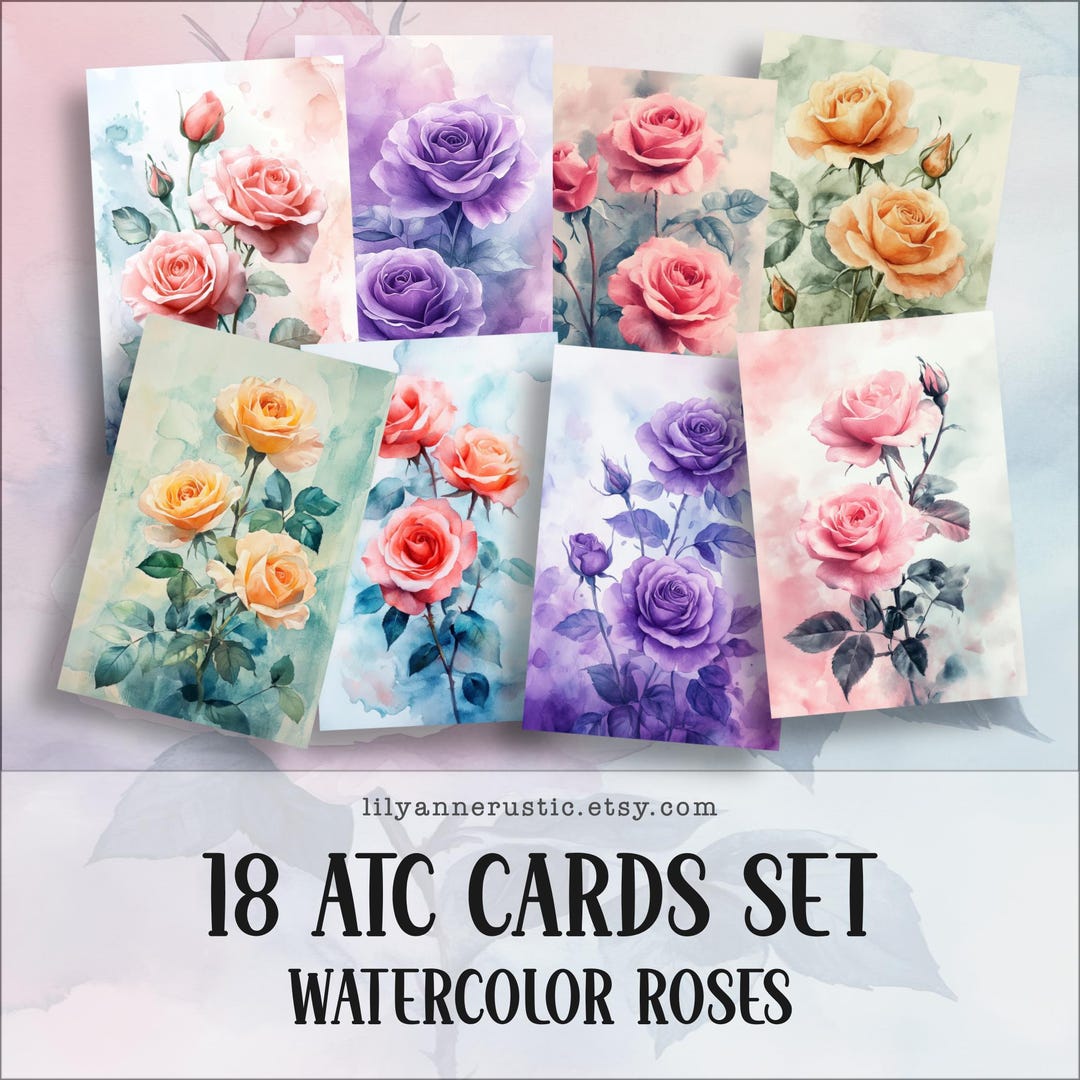 ATC Cards Digital, ATC Backgrounds, Artist Trading Card Template ...