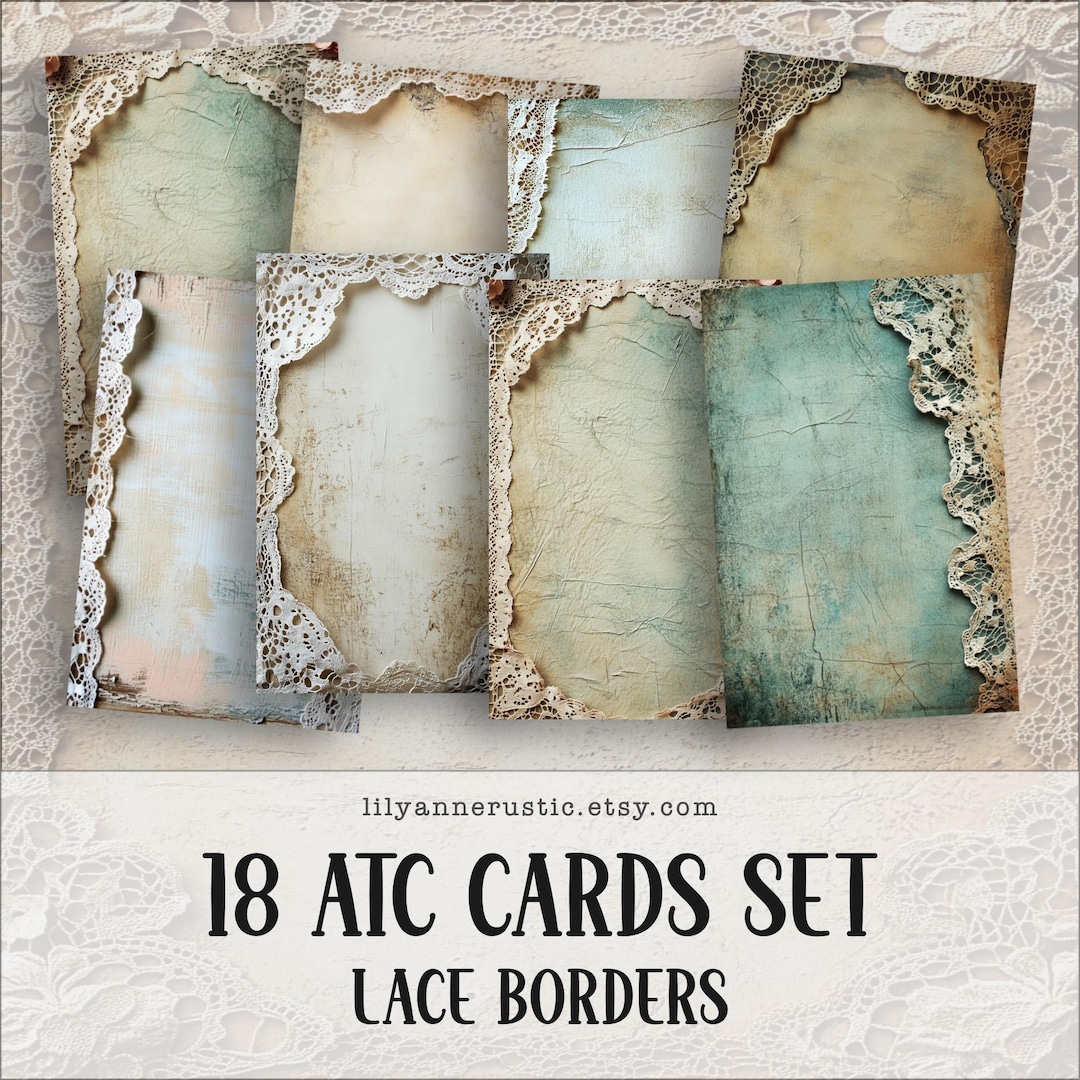 ATC Cards Digital, ATC Backgrounds, Artist Trading Card Template ...