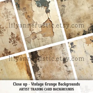 Old Grunge ATC Card Backgrounds Artist Trading Cards Instant Download ...