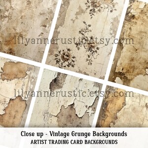 Old Grunge ATC Card Backgrounds Artist Trading Cards Instant Download ...
