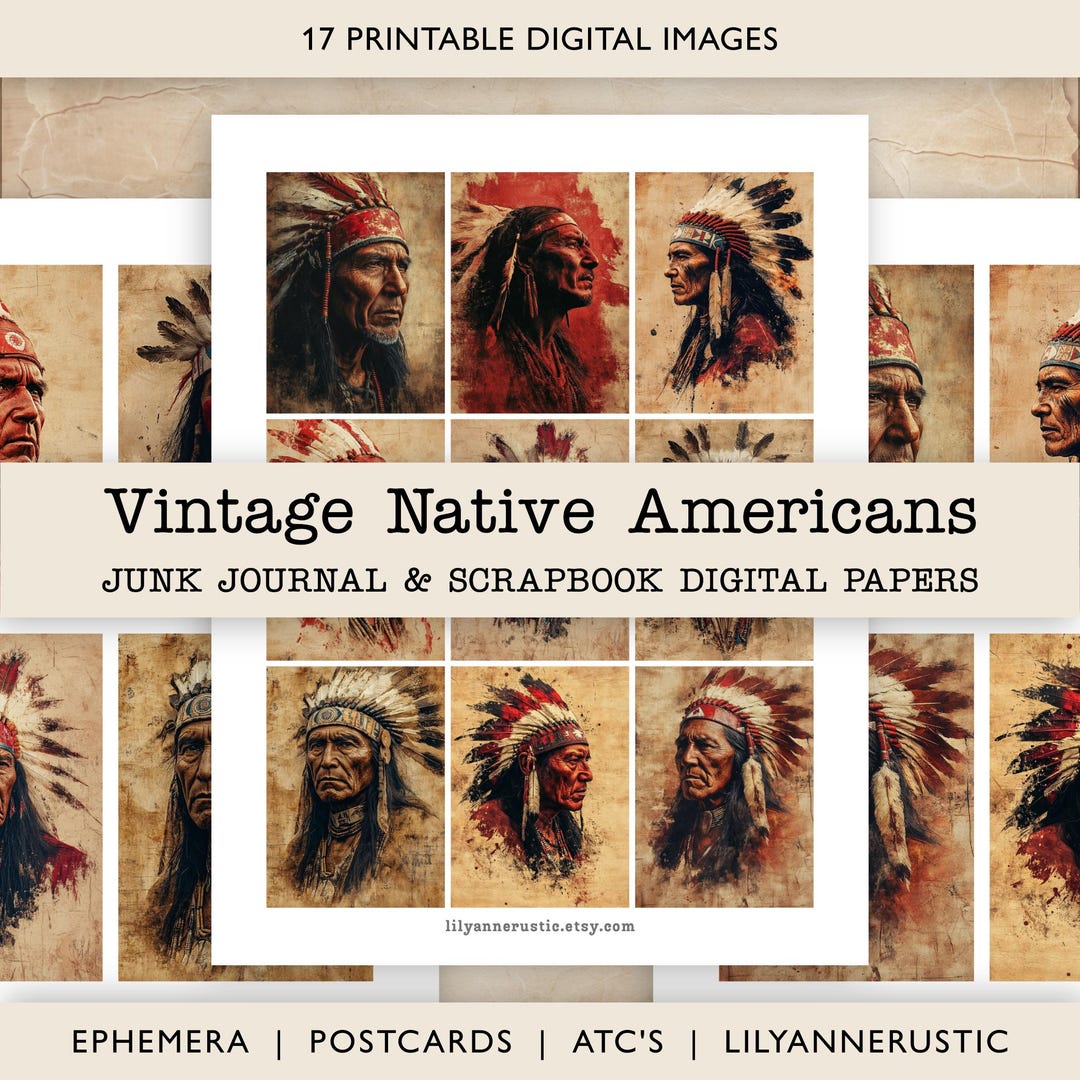 Native American Ephemera Junk Journal Kit Printable Images Native ...