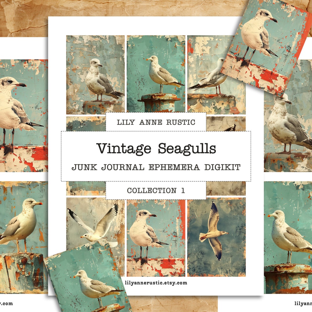 Vintage Seagull Images Junk Journal Scrapbook Ephemera Printable ...