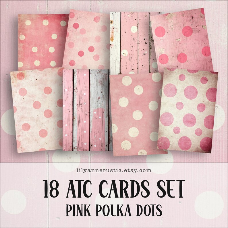 Polka Dot ATC Card Backgrounds Artist Trading Cards Instant Download ...