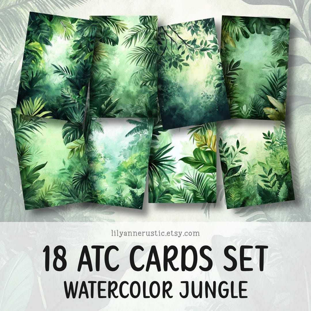 ATC Cards Digital, ATC Backgrounds, Artist Trading Card Template ...