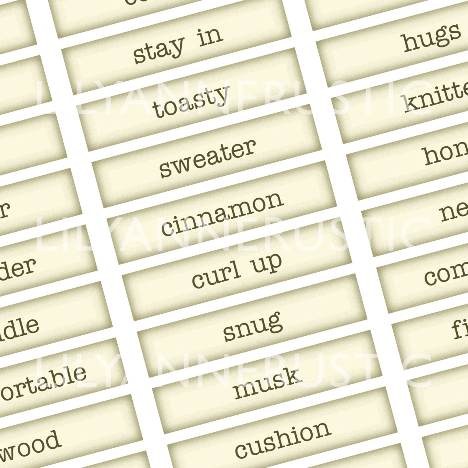 Cozy Journal Words Printable Ephemera Digital Paper Words Journaling ...