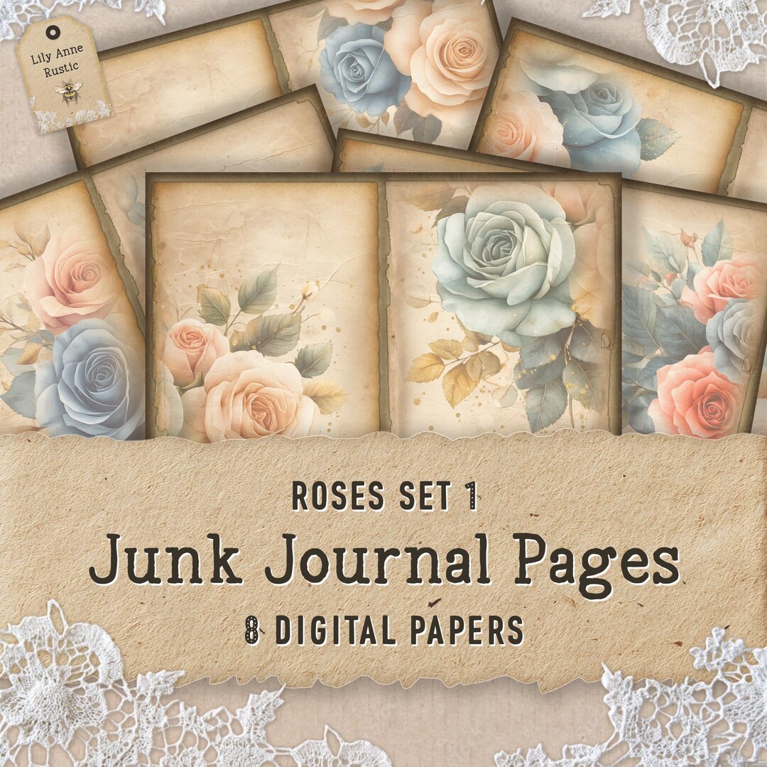 Junk Journal Pages Kit, Digital Paper Junk Journal, Printable Vintage ...