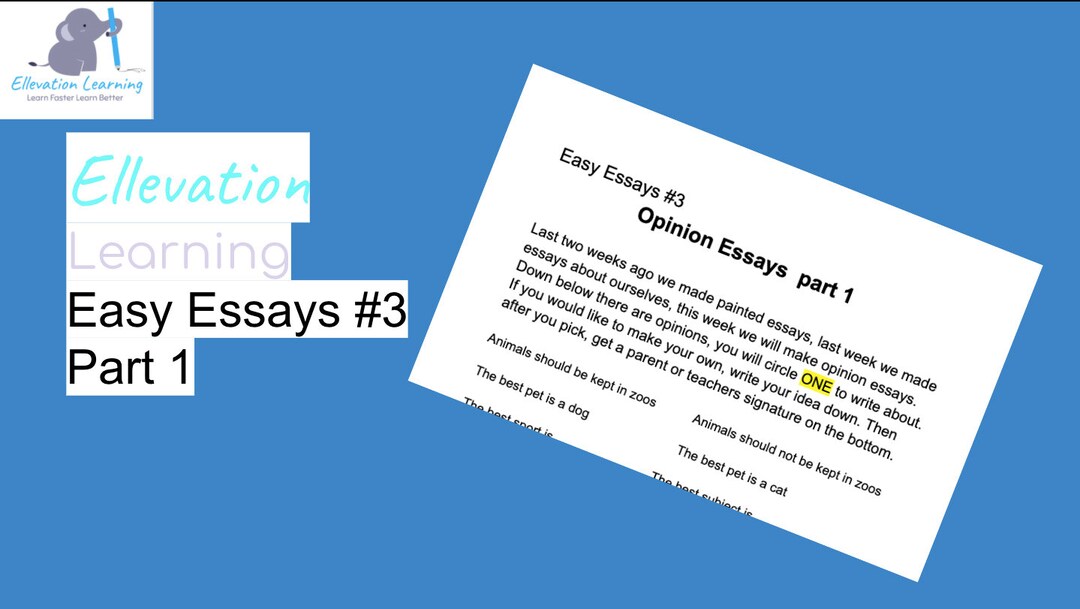 Easy Essays#3 Part 1 - Etsy