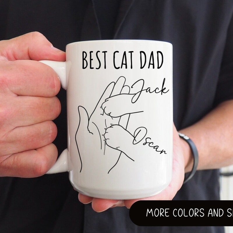 Custom Cat Dad Mug Large - Etsy