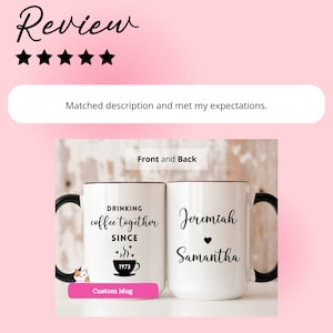 Drinking Coffee Together Since Couple Name Mug,custom Anniversary Gift ...