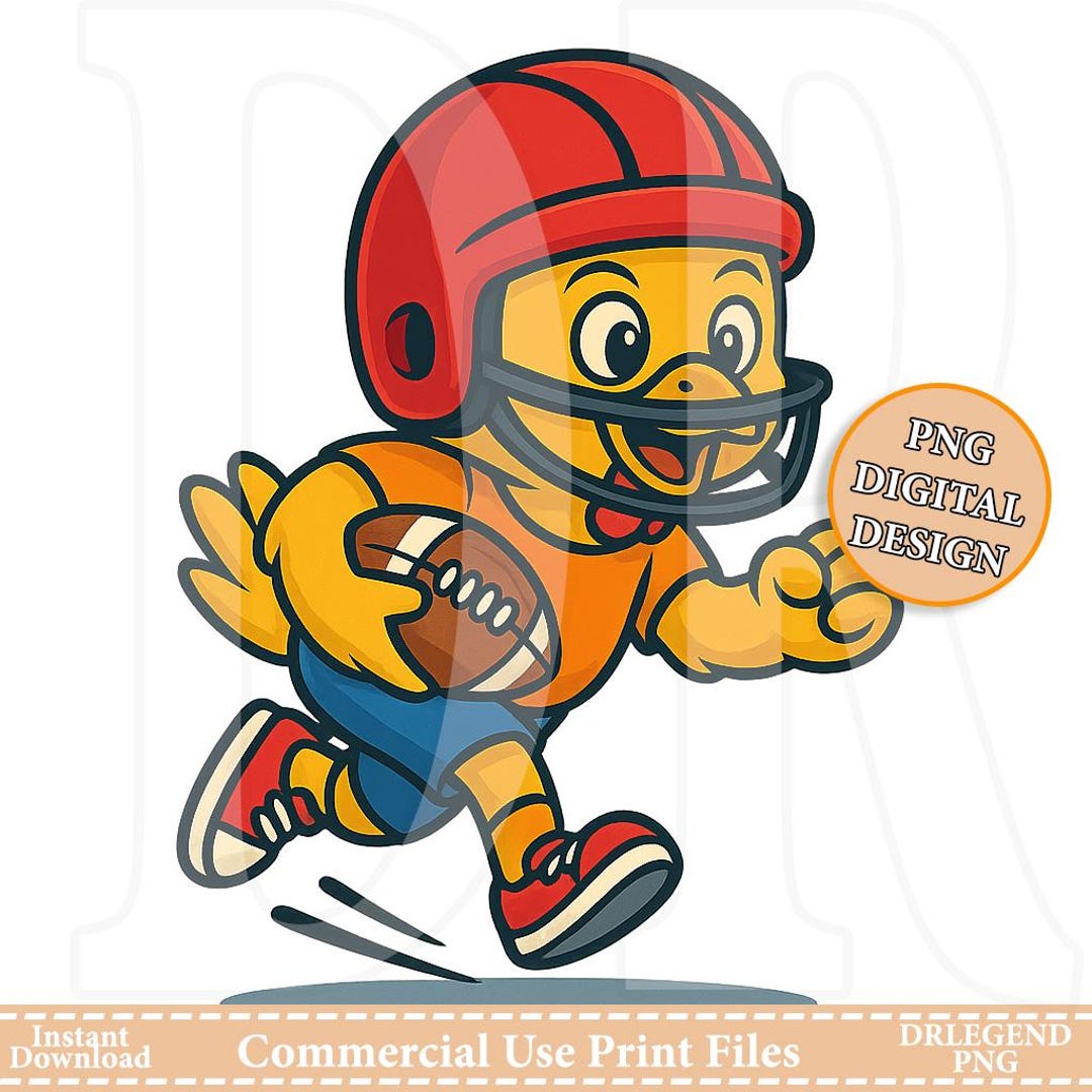 Football Chicken PNG, Funny Sports Animal Clipart, Cute Cartoon Chicken ...