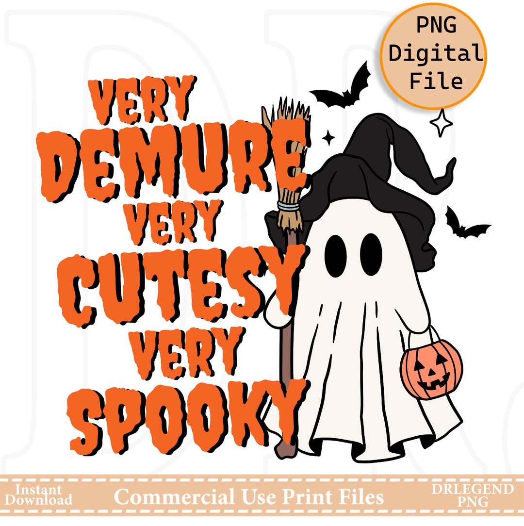 Very Demure Very Cutesy Very Spooky PNG | Demure Halloween Design ...