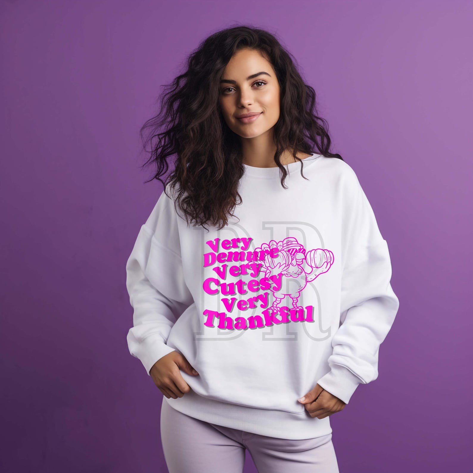 Pink Very Demure Very Cutesy Very Thankful PNG, Cute Thanksgiving PNG ...