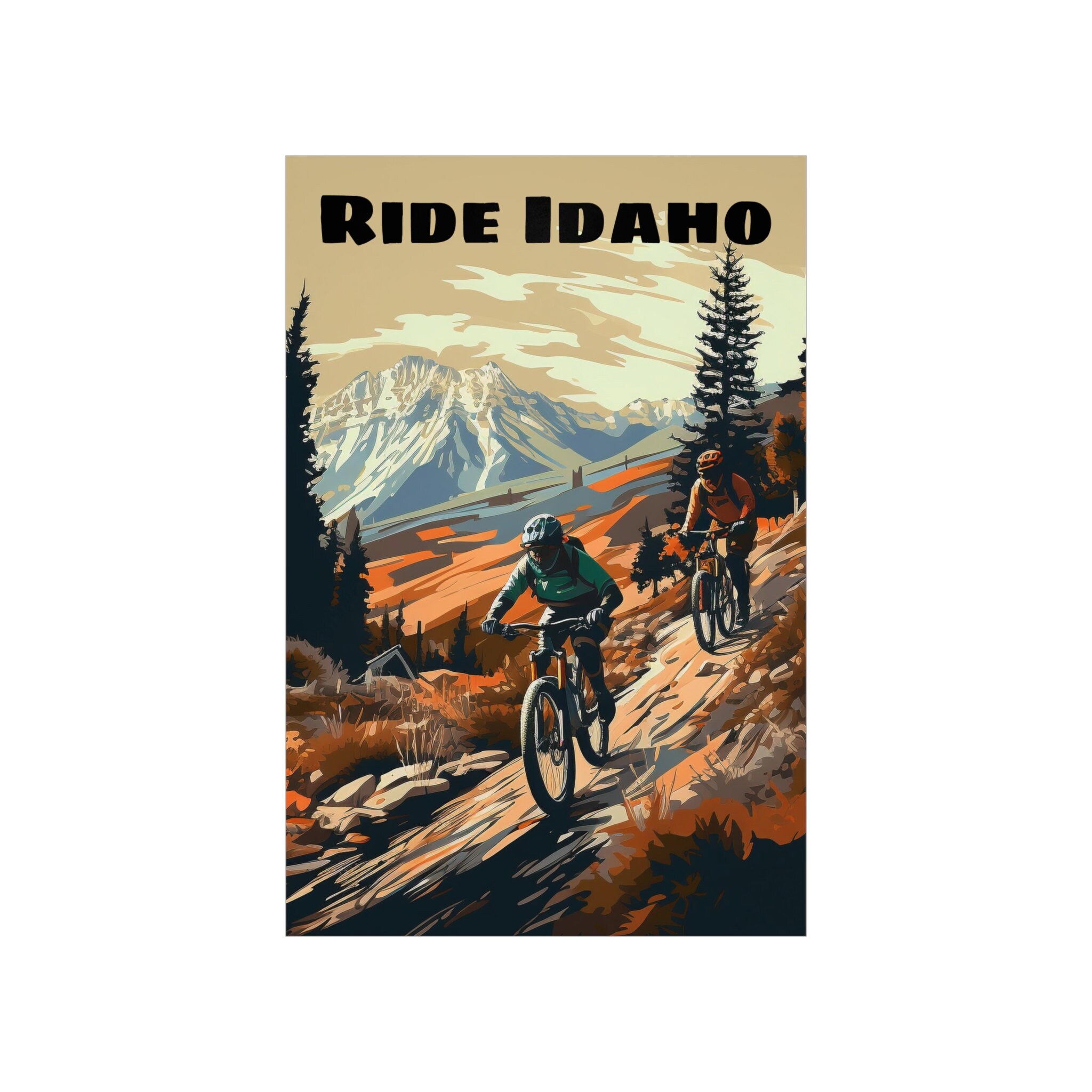 Ride Idaho Mountain Biking Poster Vector Art - Etsy