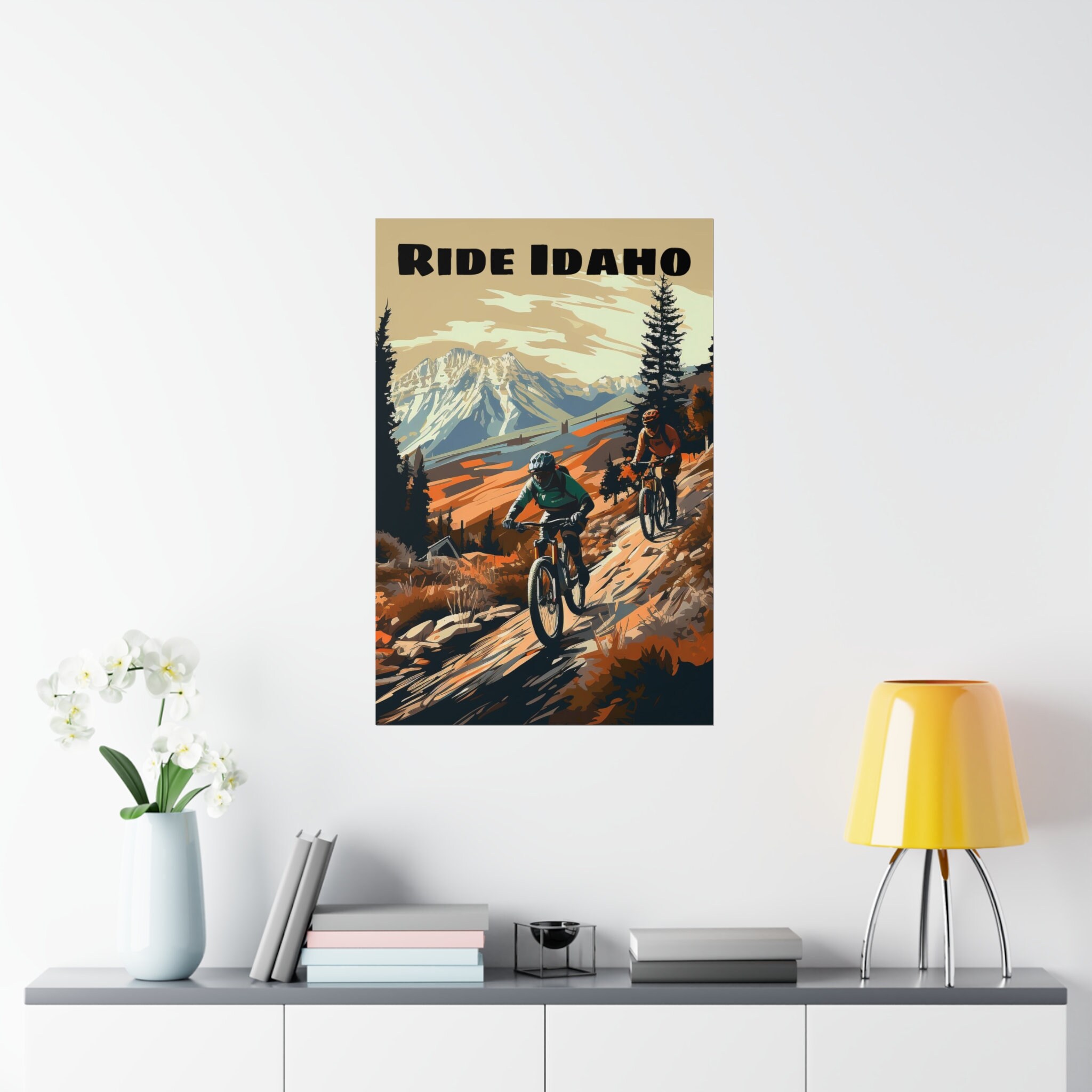Ride Idaho Mountain Biking Poster Vector Art - Etsy