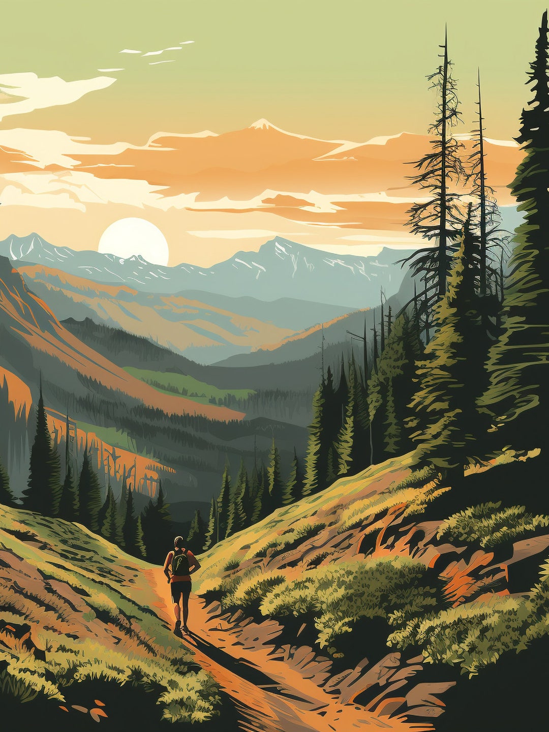 Vector Art Poster #24, Graphic Design - Outdoors, Adventure, Bike, Run ...