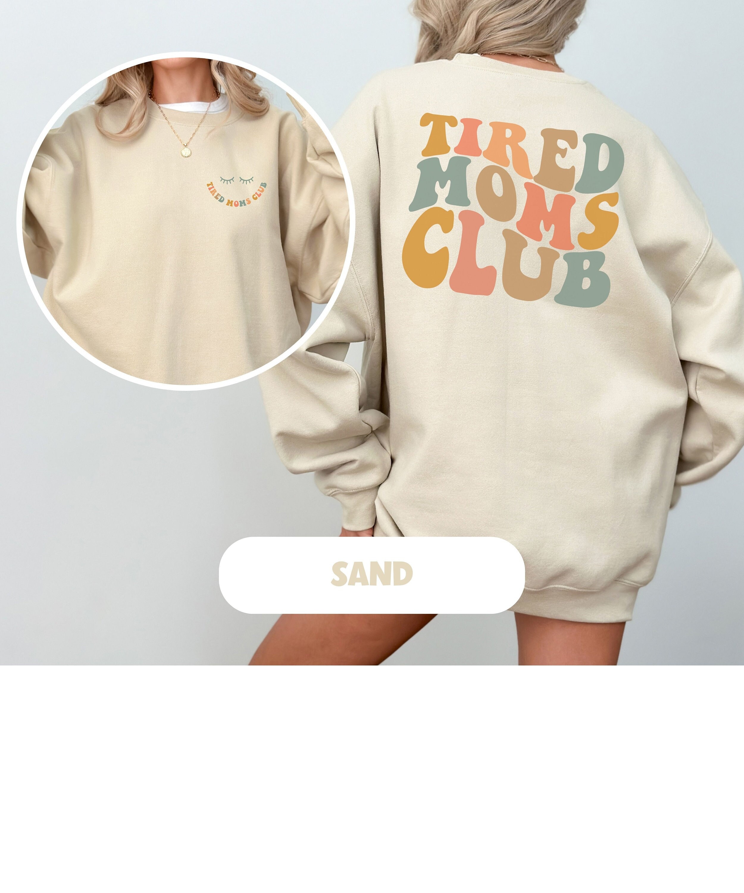Tired Moms Club Sweatshirt Gift for Mom Mother's Day Gift Birth Gift ...