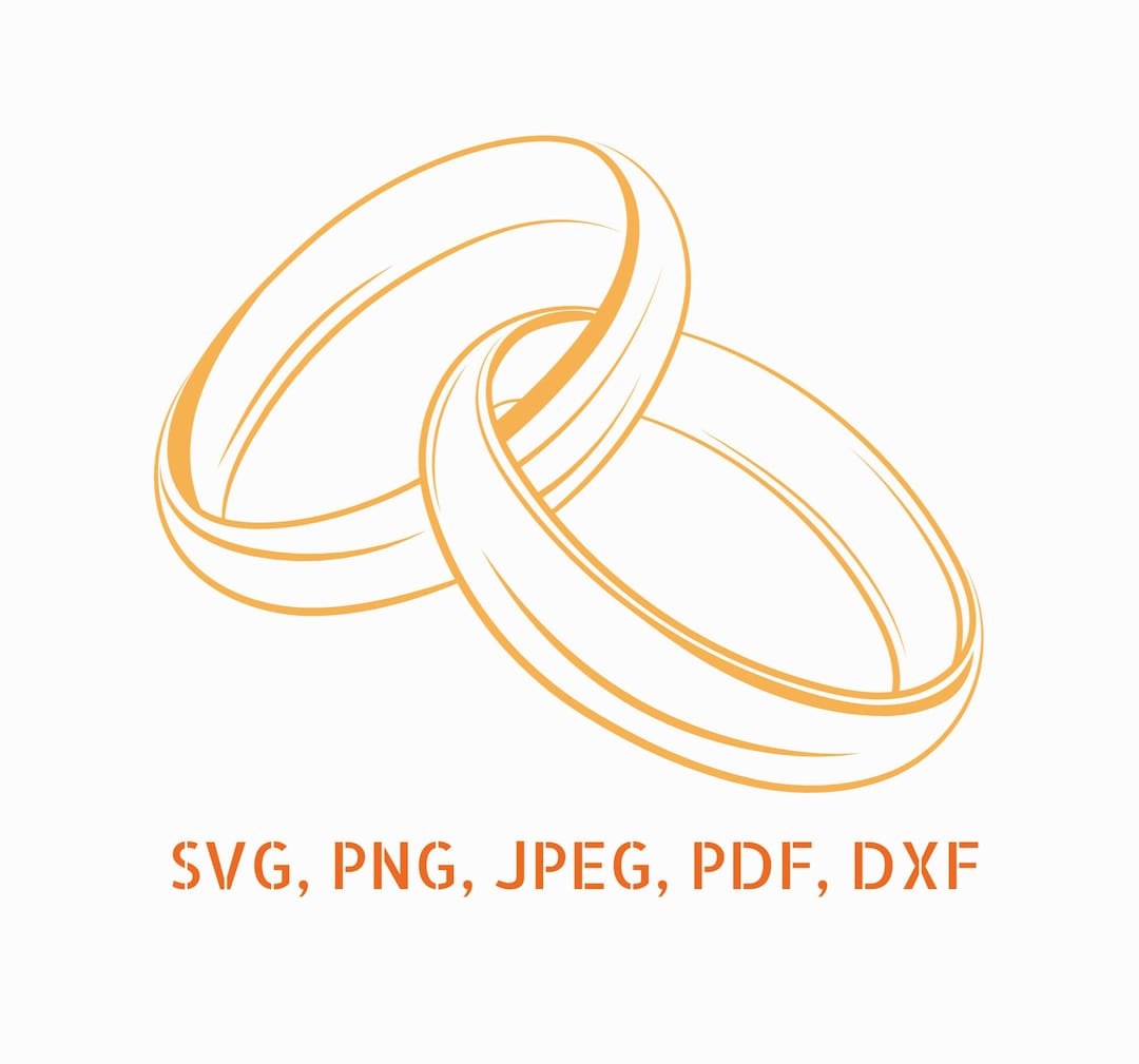 Wedding SVG Wedding Bands SVG Rings Clipart Customisable Rings Design ...