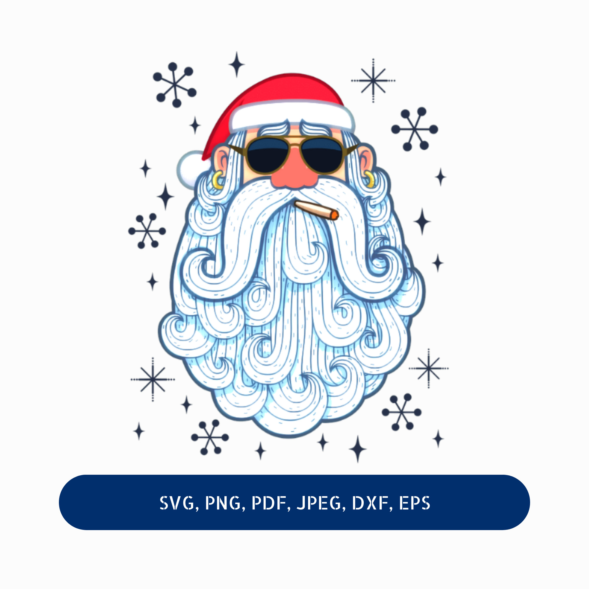 Santa Svg Santaclaus Clipart Santa PNG Christmas Decor Print - Etsy