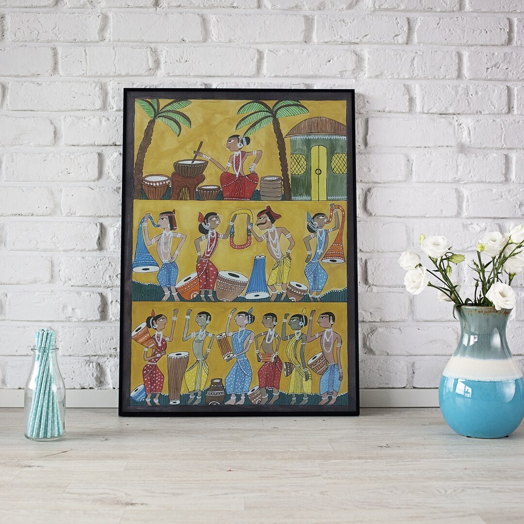 Santhal Painting A3 Size for Drawing Room, Living Room, Bedroom - Etsy
