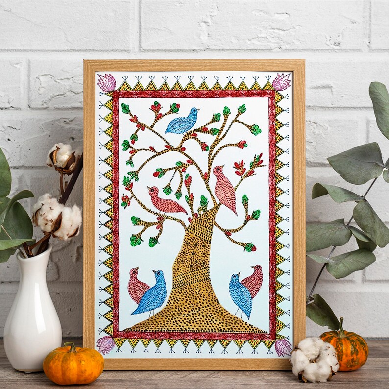 Bhil Art A4 Size for Drawing Room, Living Room, Bedroom - Etsy