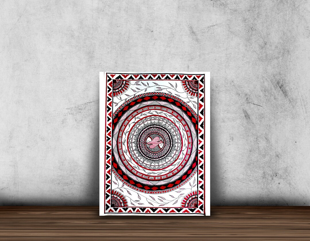 Godna Madhubani Art A3 Size for Drawing Room Living Room - Etsy