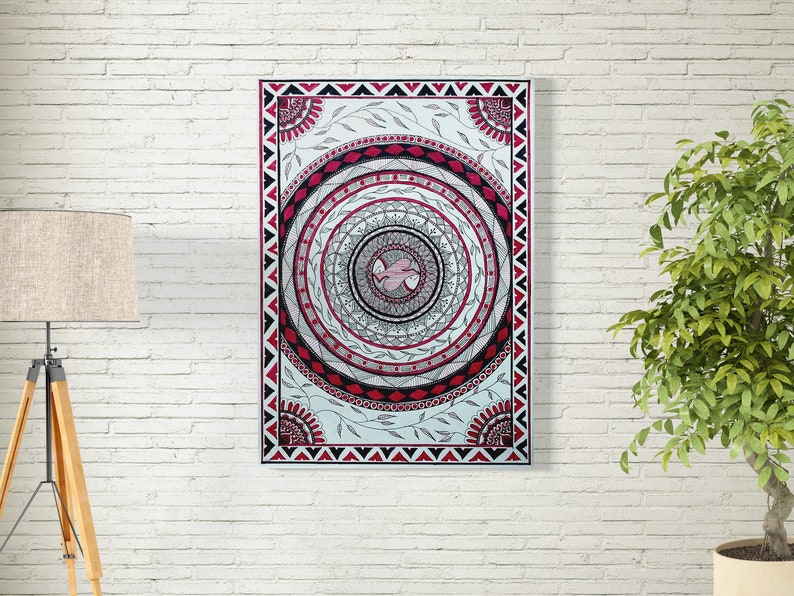 Godna Madhubani Art A3 Size for Drawing Room, Living Room, Bedroom - Etsy