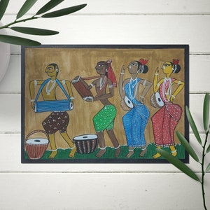 Santhal Painting A4 Size for Drawing Room, Living Room, Bedroom - Etsy