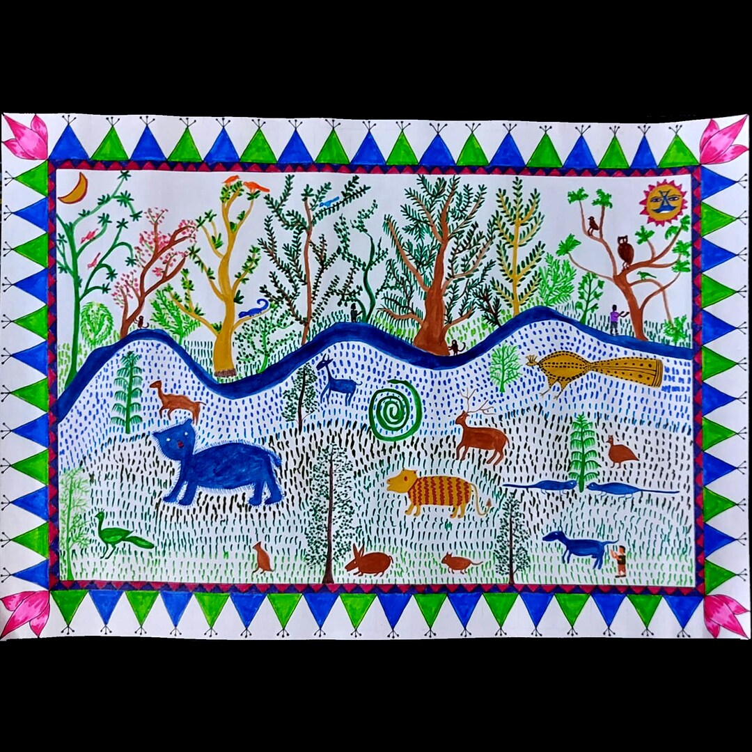 Pithora Painting A3 Size for Drawing Room Living Room - Etsy