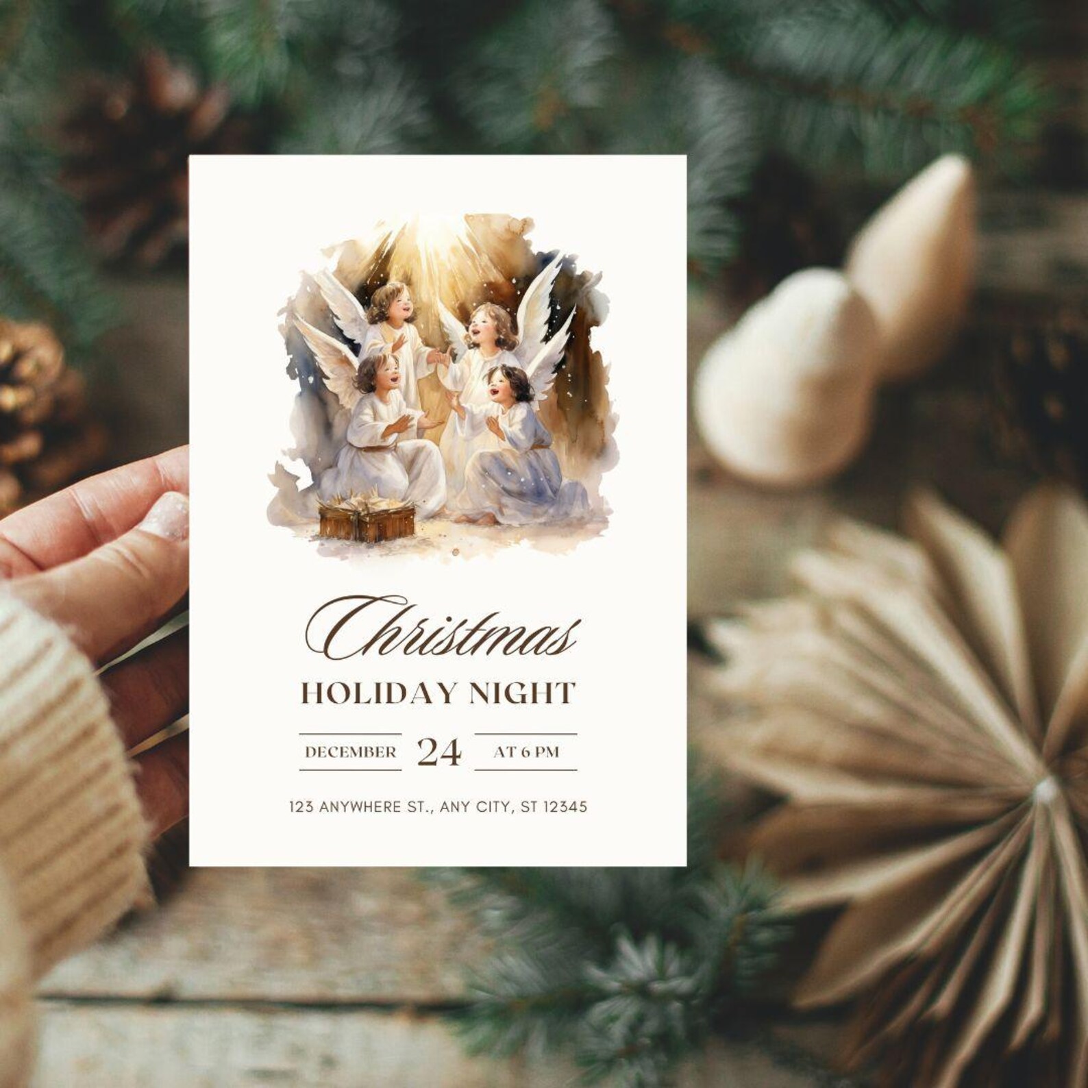 Nativity Invitation, Religious Christmas Invitation, Church Invitation ...