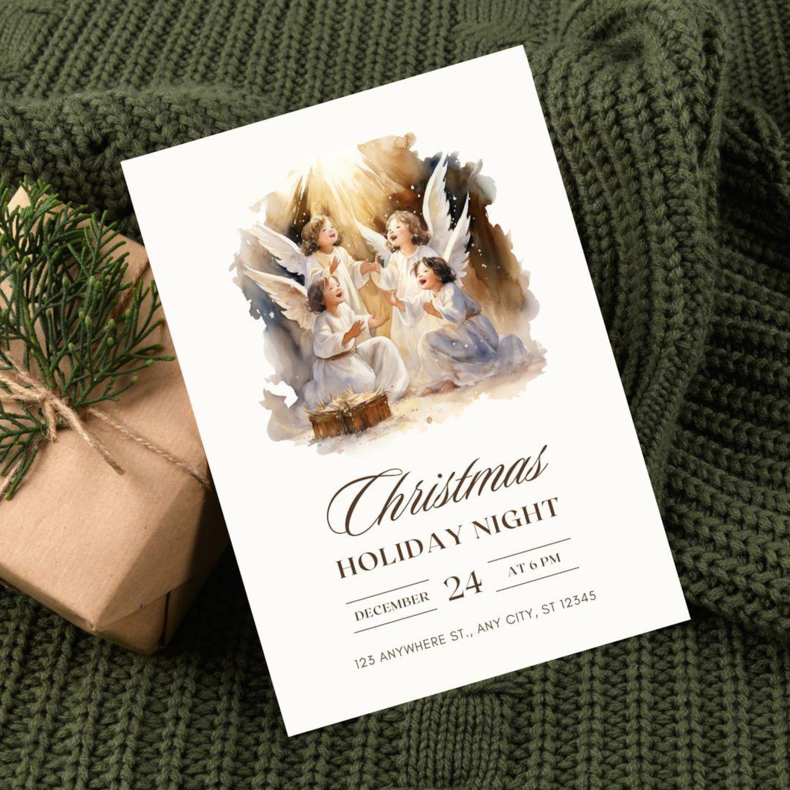 Nativity Invitation, Religious Christmas Invitation, Church Invitation ...