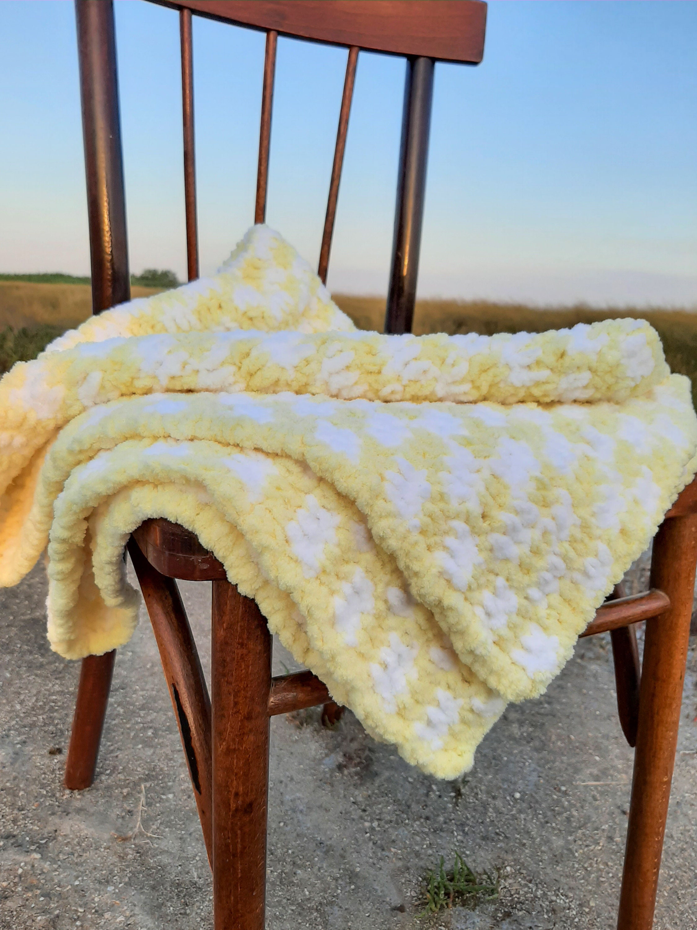 Soft Yellow Baby Blanket Pattern. Checkered Baby Blanket Soft - Etsy