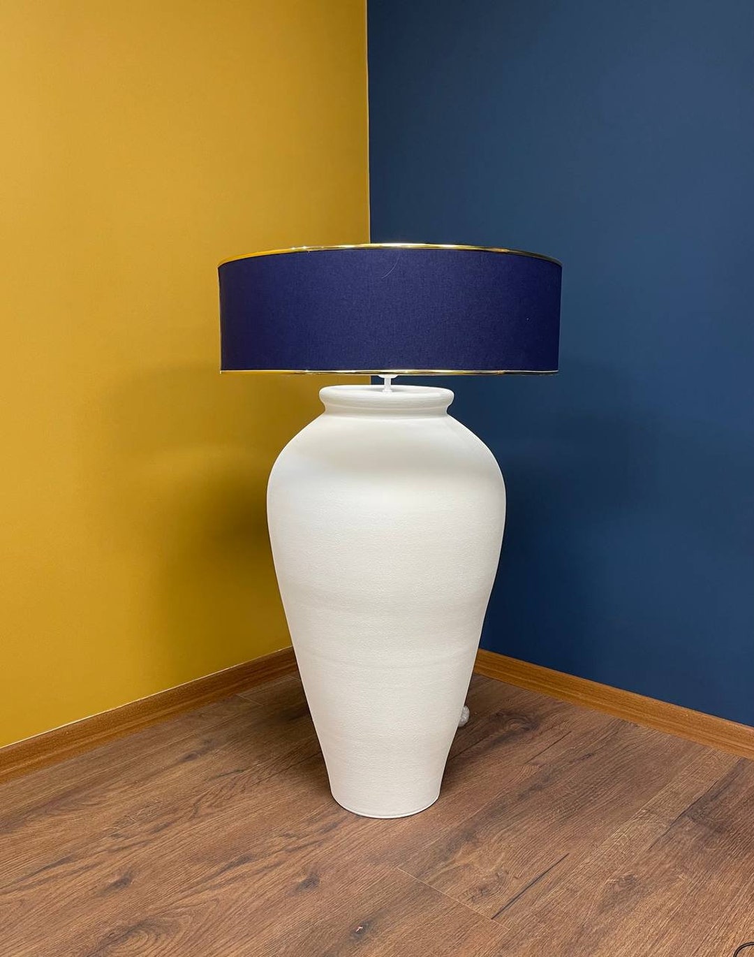 2.78x1.31 Ft Large Size Ceramic Lamp Shade Plain White Paint,custom ...