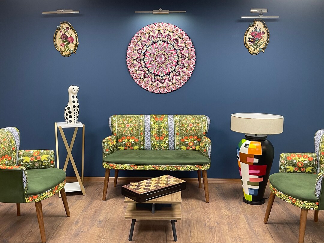 2.63x2.63 Ft Handmade Mandala,home Decor,mandala Art,the Meeting of ...