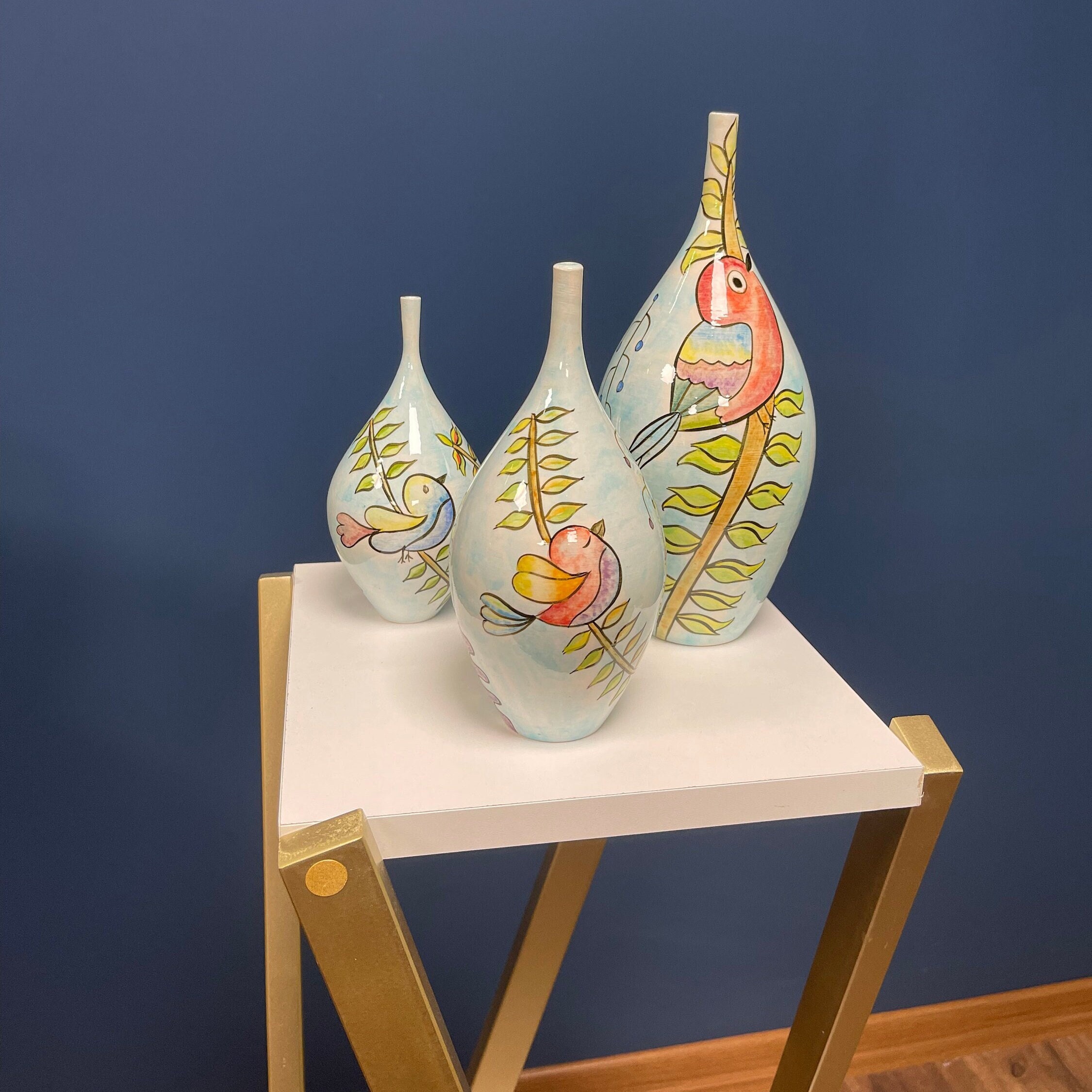3piece Bird Motif Tile Art Egg Set,homedecor,officedecor,home Art ...