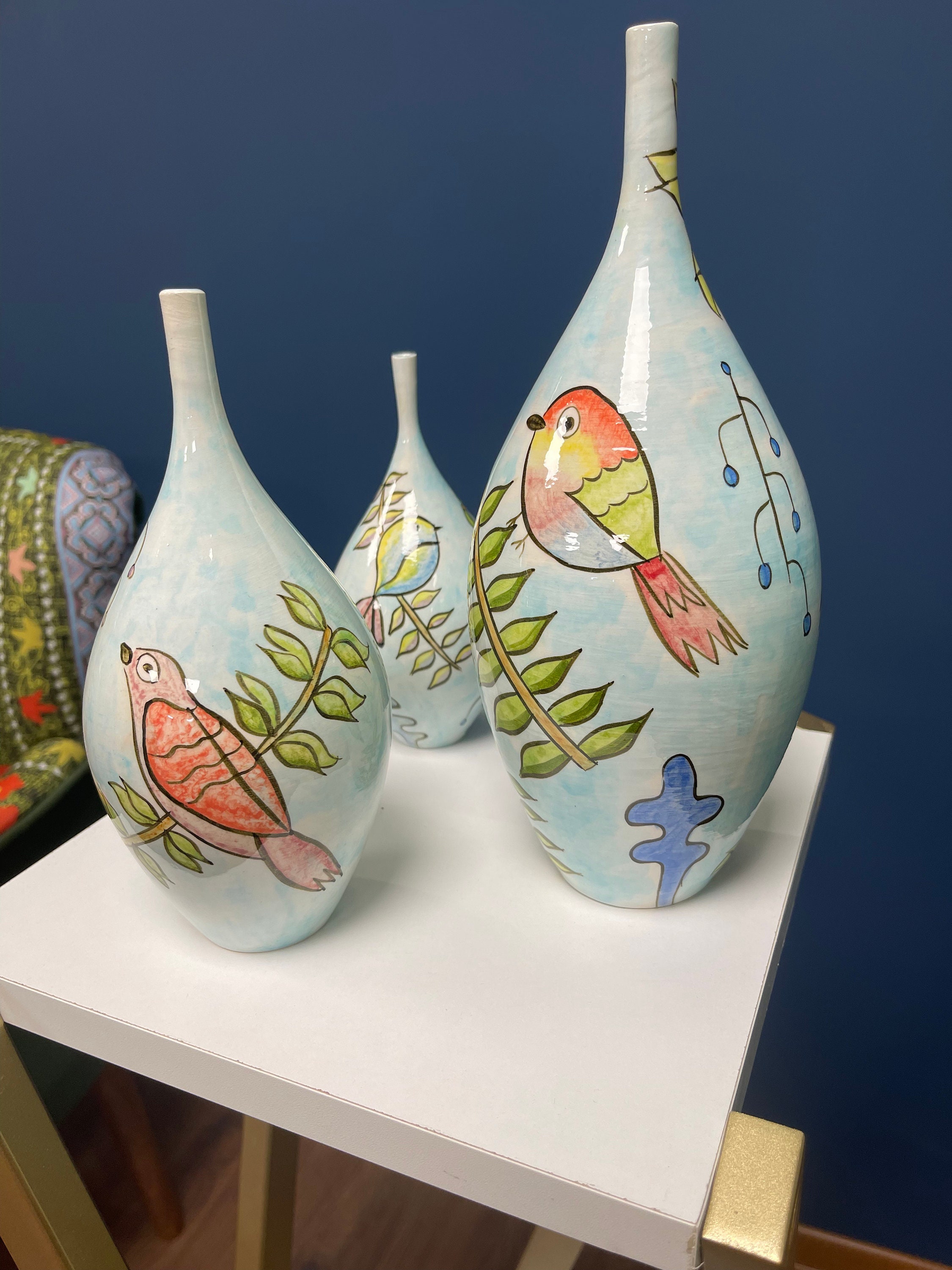 3piece Bird Motif Tile Art Egg Set,homedecor,officedecor,home Art ...