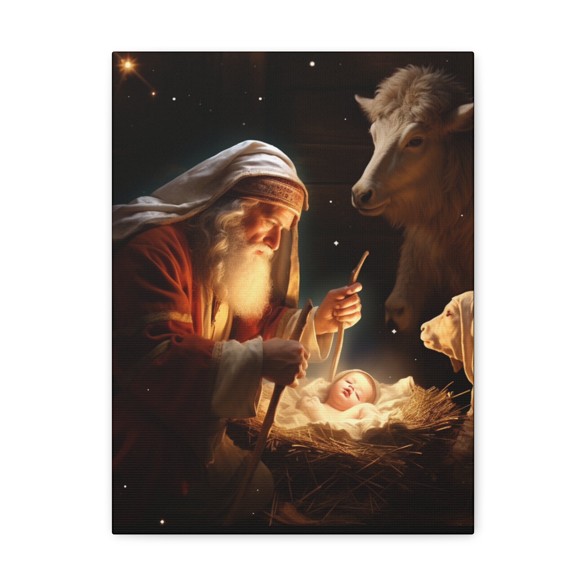 Santa and Baby Jesus Wall Canvas: A Timeless Christmas Masterpiece - Etsy