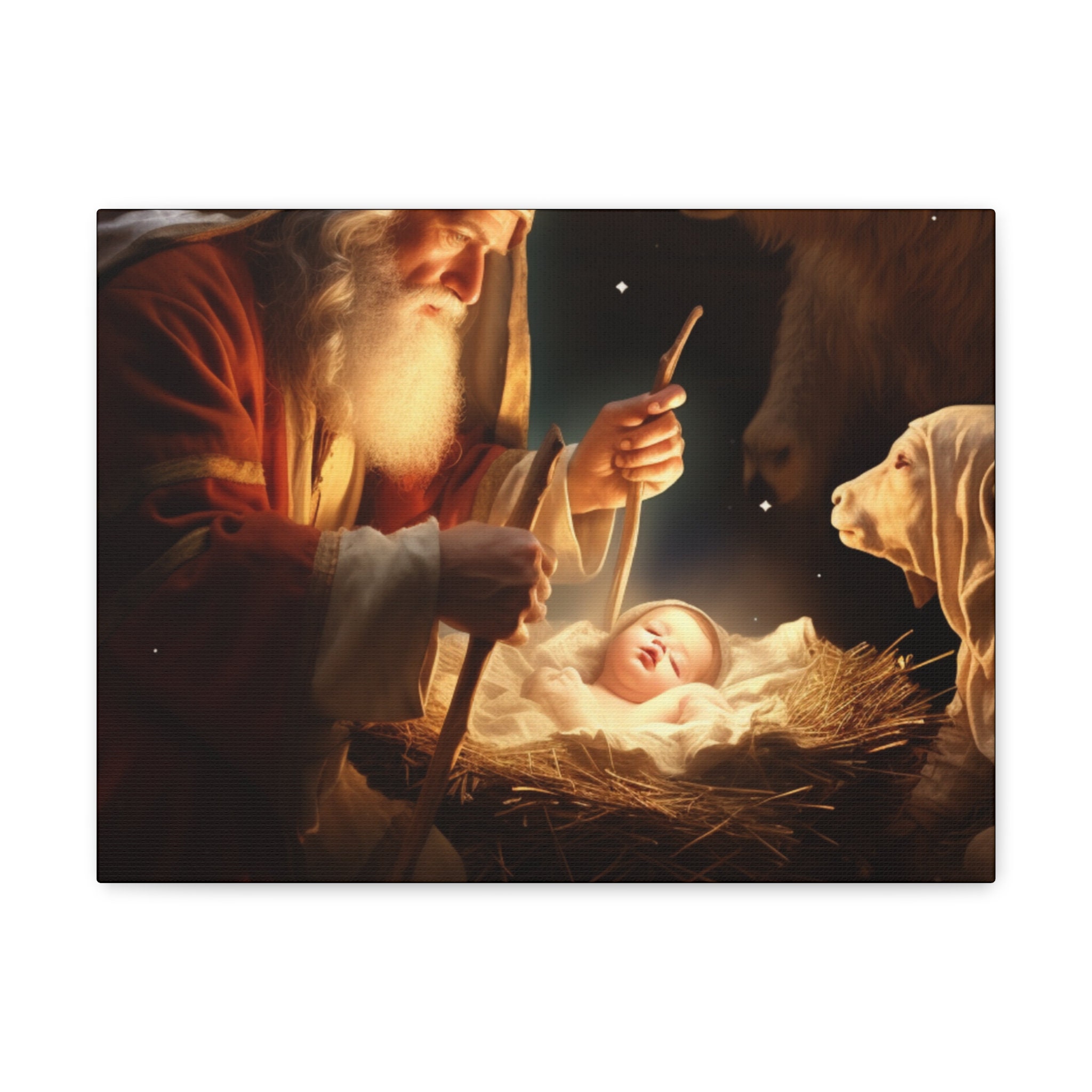 Santa and Baby Jesus Wall Canvas: A Timeless Christmas Masterpiece - Etsy